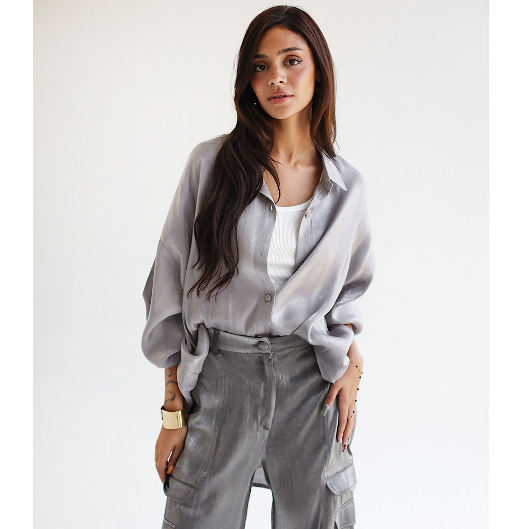 Grey shimmering shirt – The Gallery